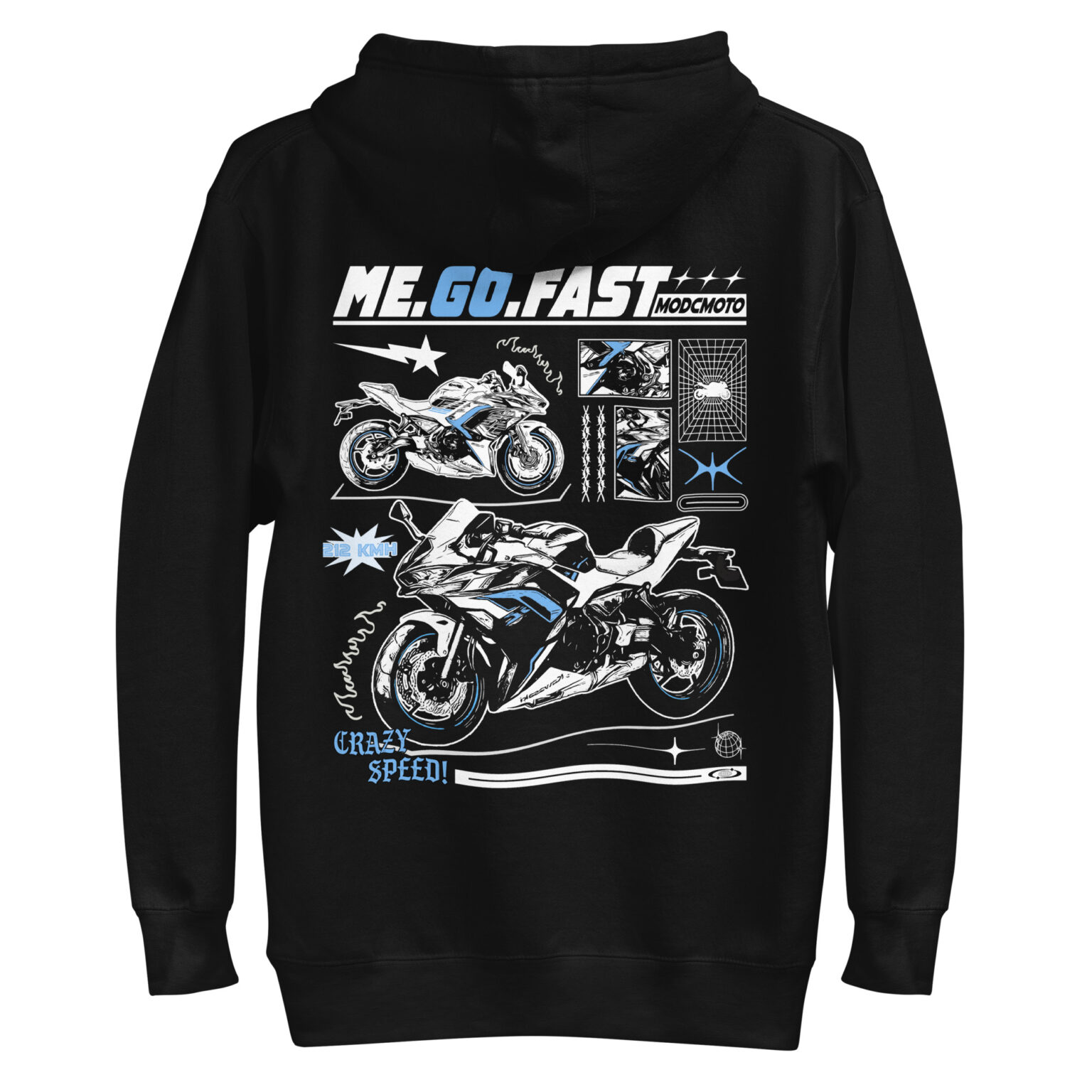 [BLACK] CRAZY SPEED Hoodie – ModcMoto